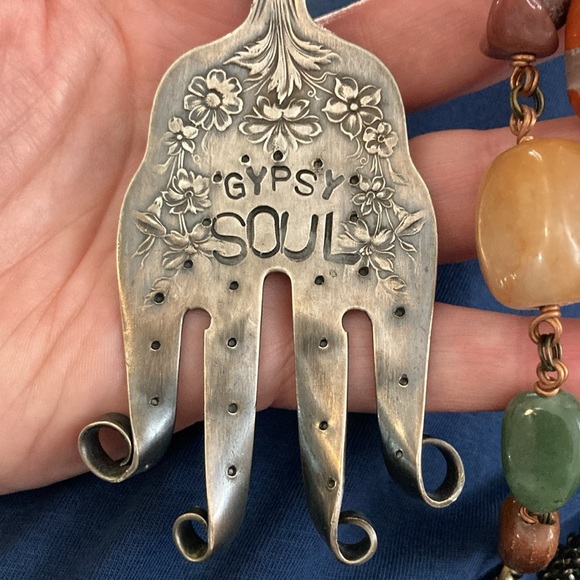 Jewelry | Gypsy Soul Mixed Metals Fork Pendant With Multicolor Stone ...